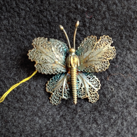 Topazio | Jewelry | Butterfly Pin Vintage Topazio Filigree Sterling ...